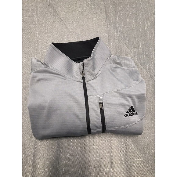 adidas | Sweaters | Adidas Jacket Mens Large Gray Full Zip Up Golf ...